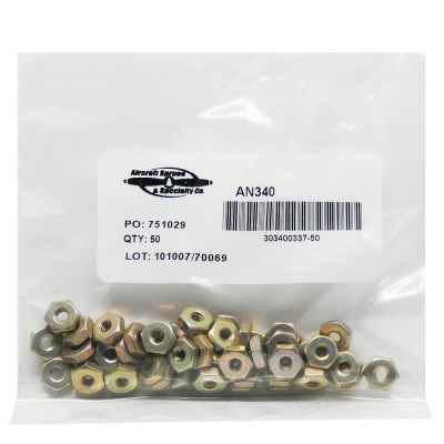 Hex Nut MS35649-282 (Pack Of 50) | Aircraft Spruce