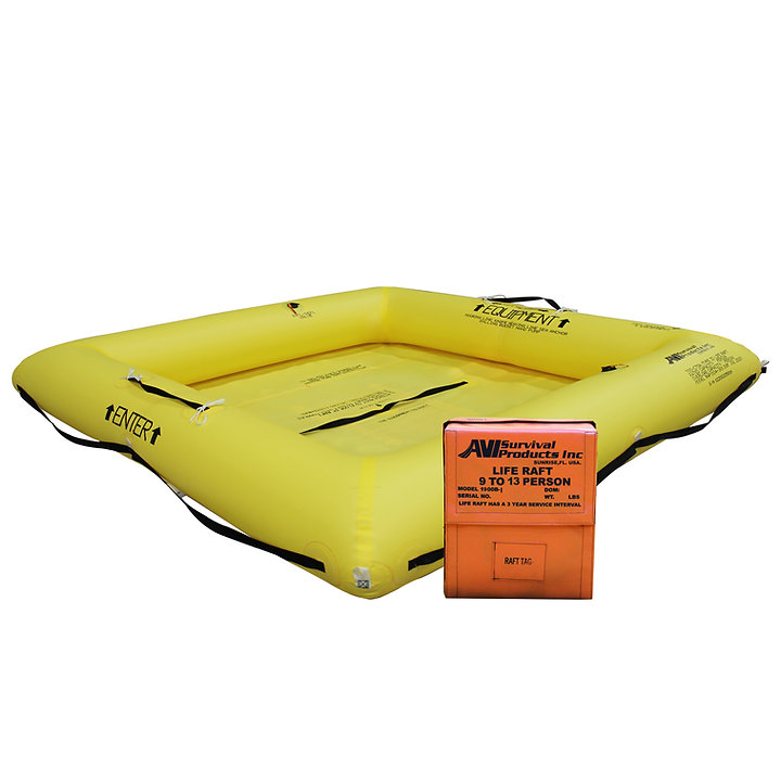 Avi Non-TSO 9 Person Life Raft With Deluxe Survival Kit 1900B-1/2000B-6 ...