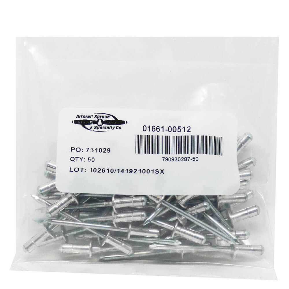 1661-0512 Dome Avex Rivet (Pack Of 50) | Aircraft Spruce
